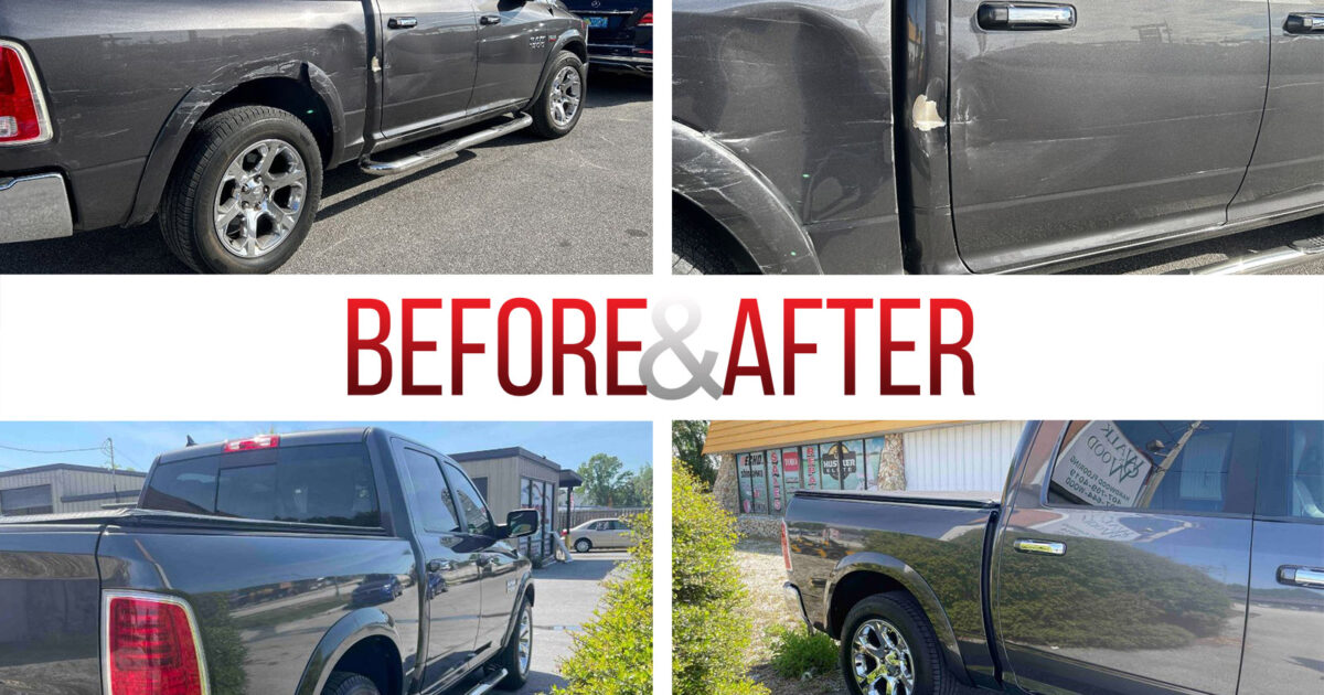 Before/After - 2014 Dodge RAM 1500 - Auto Body Repair